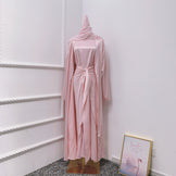 Hijab Outfits | Silk Dress Cardigan And Scarf Abaya Fashion Outfit 3-p ...