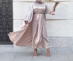 Hijab Outfits | Silk Dress Cardigan And Scarf Abaya Fashion Outfit 3-p ...